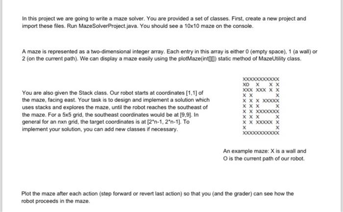 Solved In this project we are going to write a maze solver. | Chegg.com