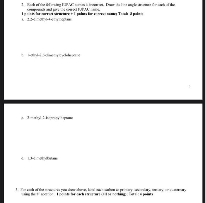 Solved 3. For each of the structures you drew above, label | Chegg.com