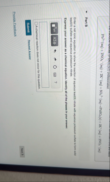 Solved the insolutio spectes ( PDSO4(8) ) | Chegg.com