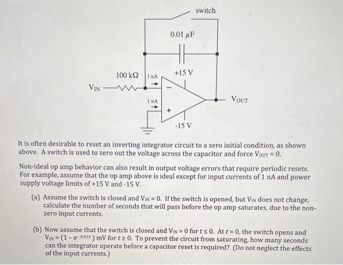 Solved It is often desirable to reset an inverting | Chegg.com