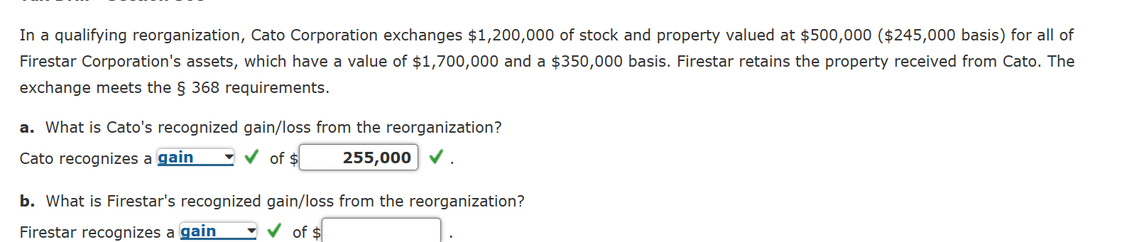 Solved In a qualifying reorganization, Cato Corporation | Chegg.com