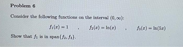 Solved Consider the following functions on the interval | Chegg.com