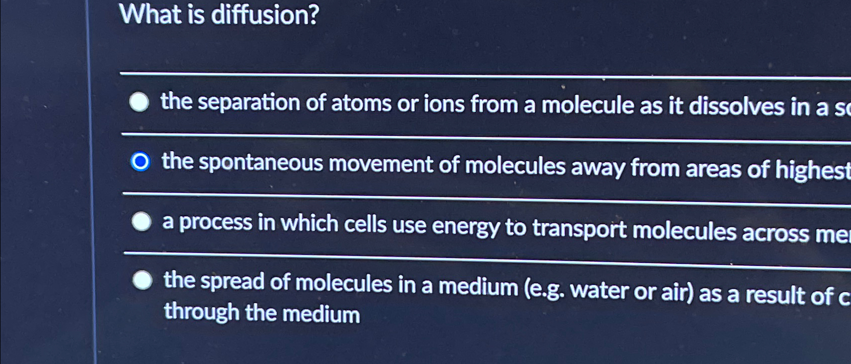 Solved What is diffusion?the separation of atoms or ions | Chegg.com