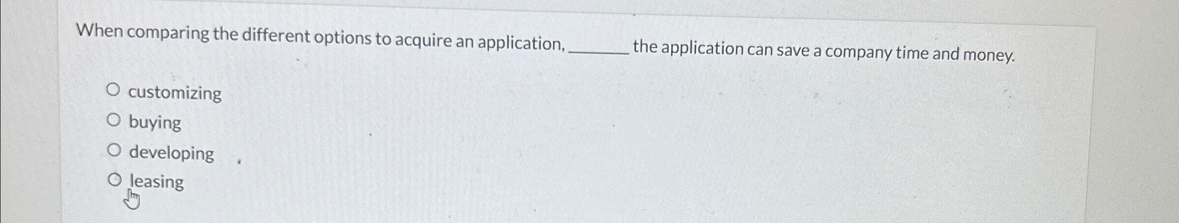 Solved When comparing the different options to acquire an | Chegg.com