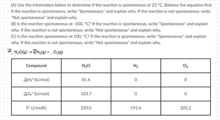 Solved (A) Use the information below to determine if the | Chegg.com
