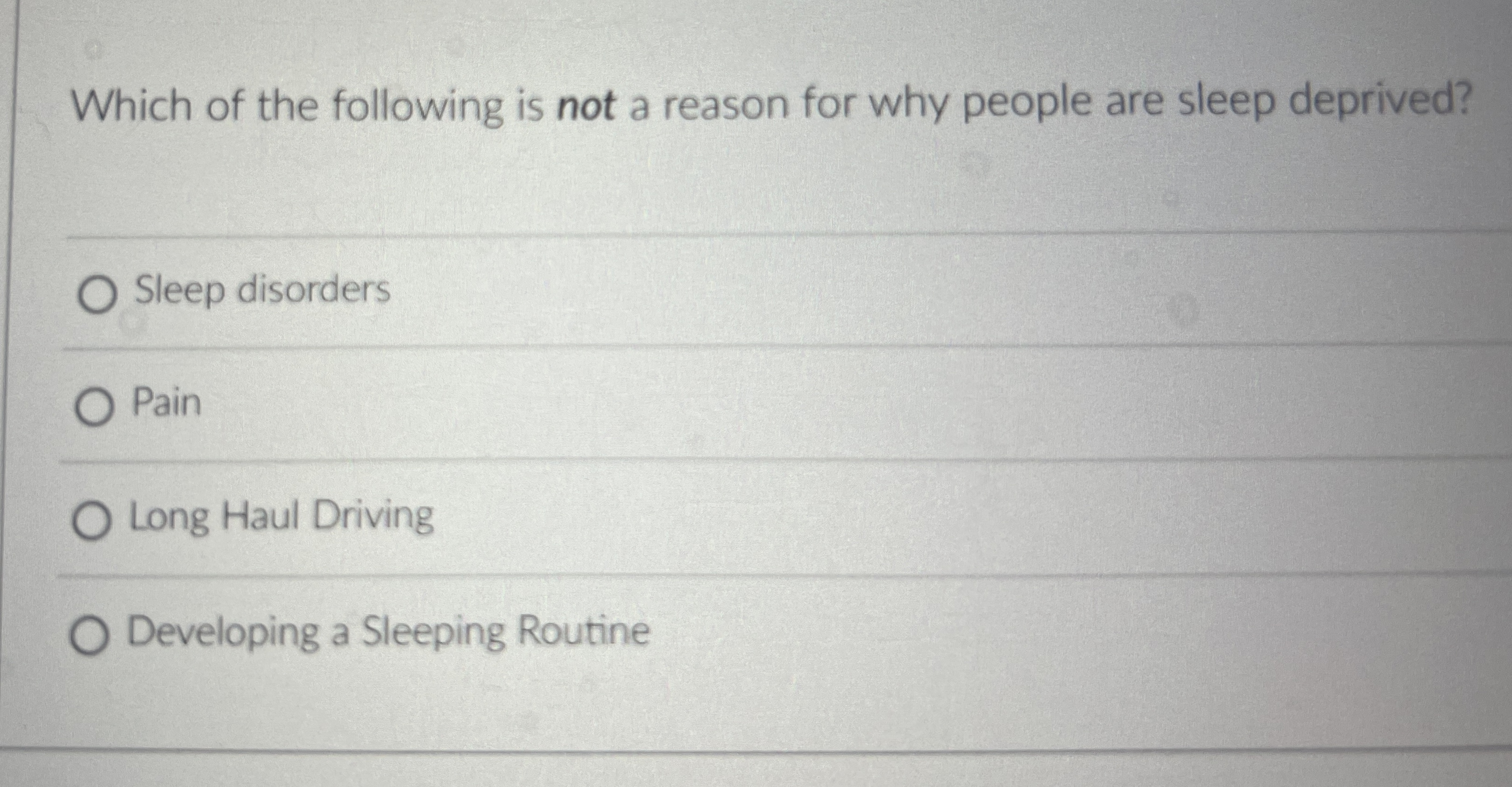 Solved Which of the following is not a reason for why people | Chegg.com