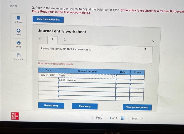 Solved Exercise 4-9A Calculate the balance of cash using a | Chegg.com