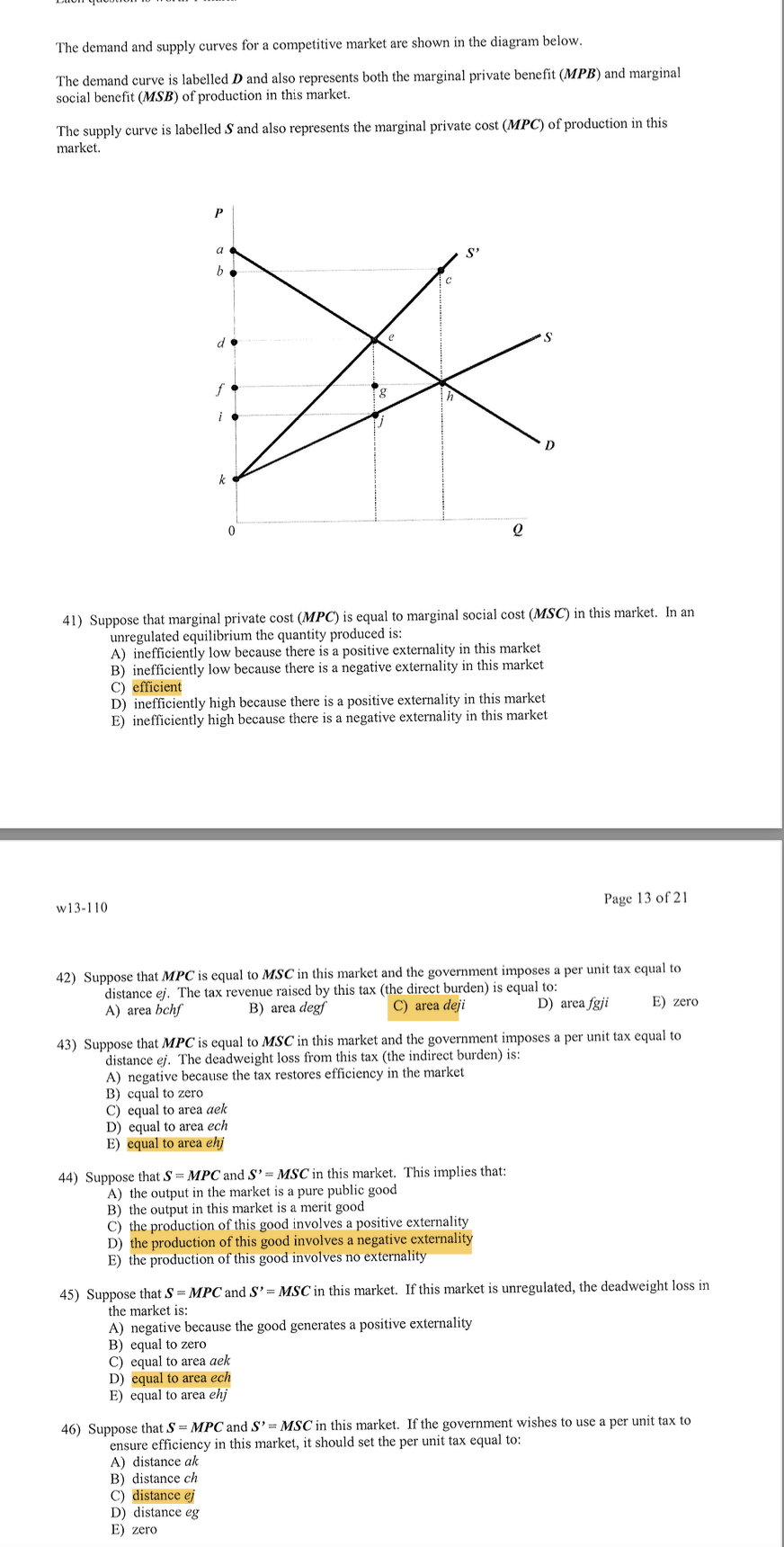 Solved solve all: The demand and supply curves for a | Chegg.com