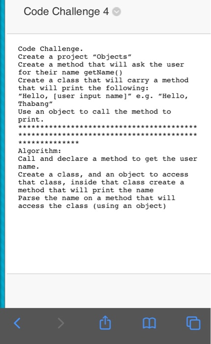Solved Code Challenge 4 Code Challenge Create A Project Chegg