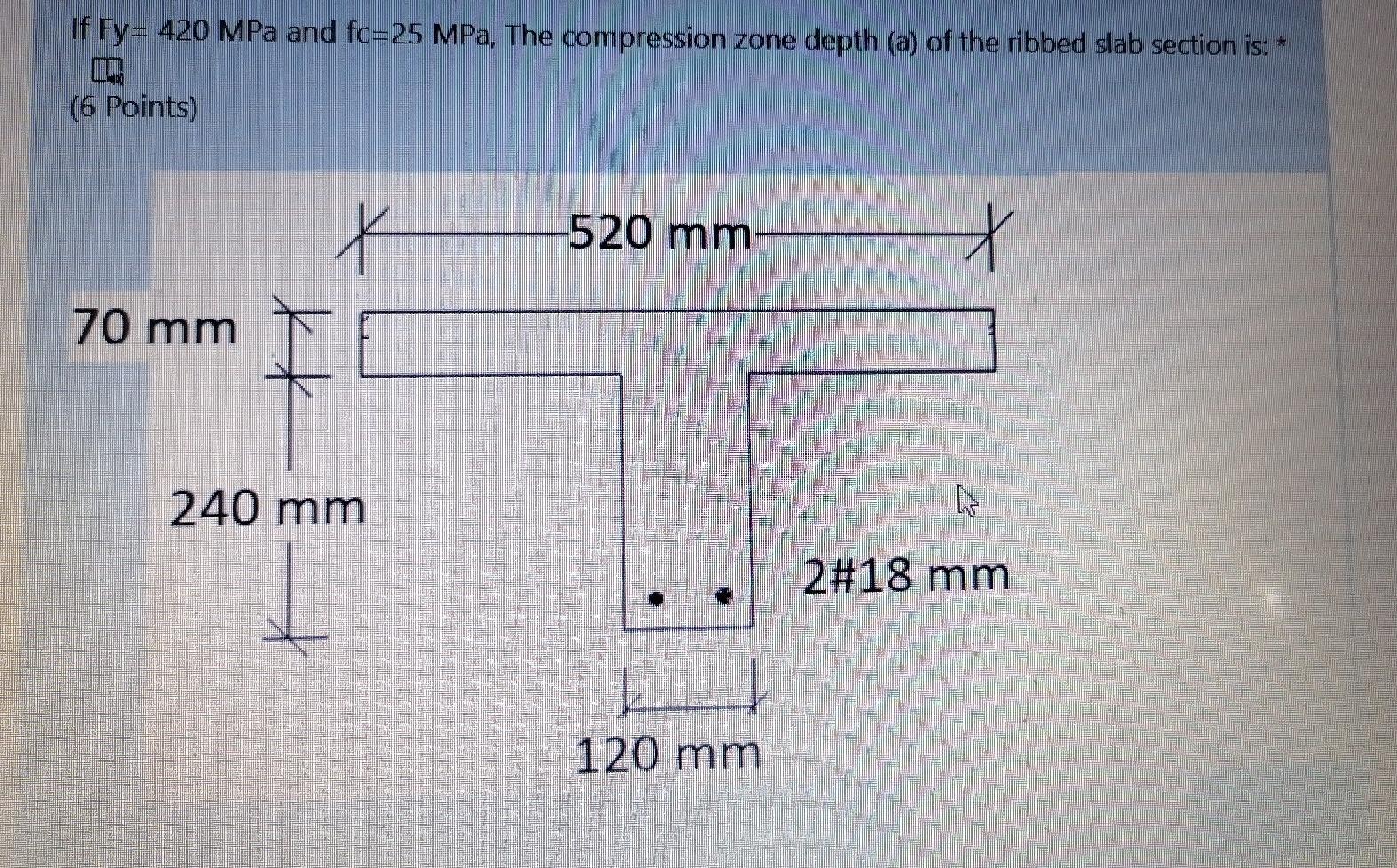 Solved If Fy= 420 MPa and fc=25 MPa, The compression zone | Chegg.com