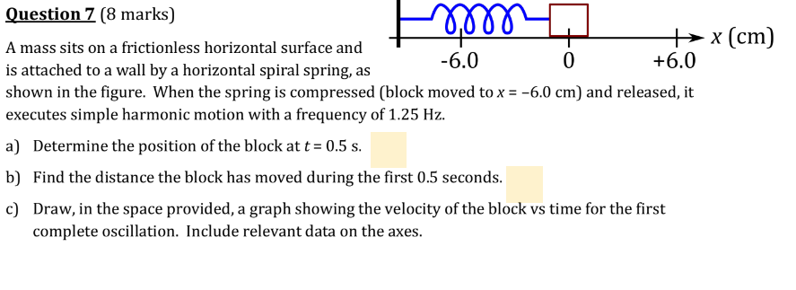 Solved Question 7 (8 ﻿marks)A mass sits on a frictionless | Chegg.com