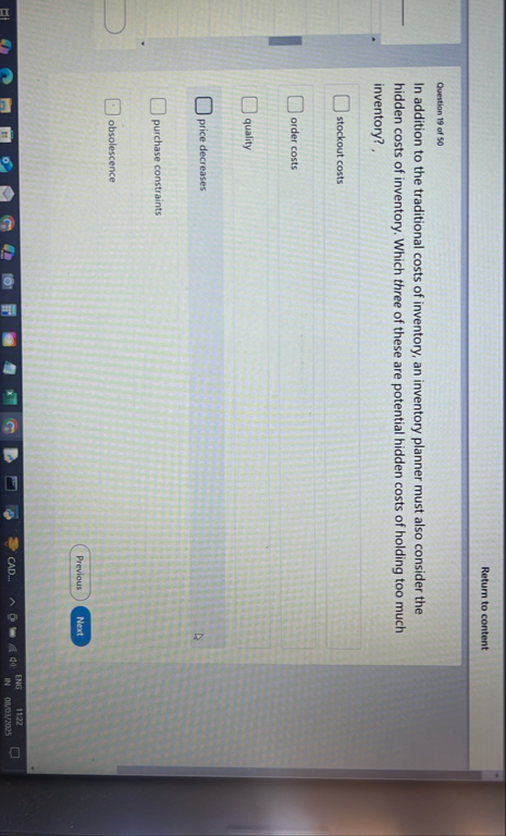Solved Return to contentQuestion 19 ﻿of 50In addition to the | Chegg.com