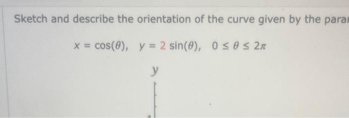 Solved Sketch and describe the orientation of the curve | Chegg.com