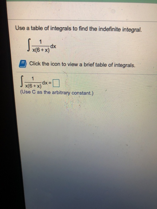 Solved Use a table of integrals to find the indefinite | Chegg.com