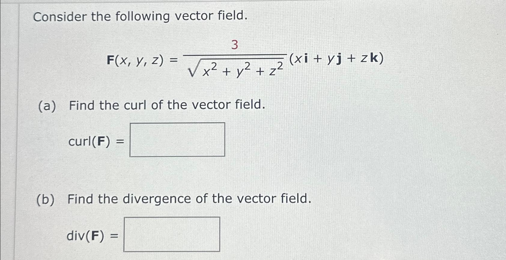 Solved Consider the following vector | Chegg.com