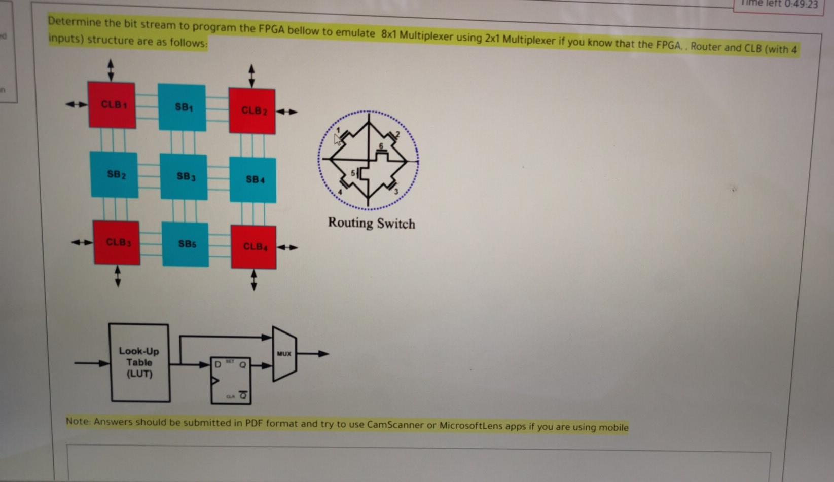 Solved left 0:49:23 Determine the bit stream to program the | Chegg.com