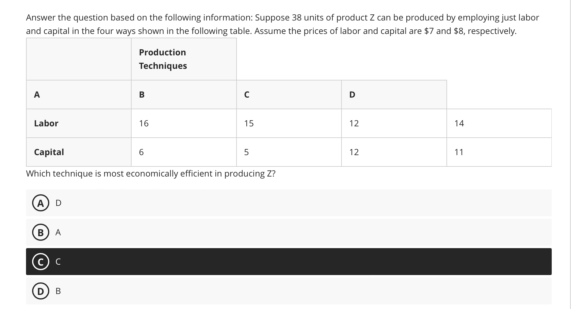 Solved Answer the question based on the following | Chegg.com