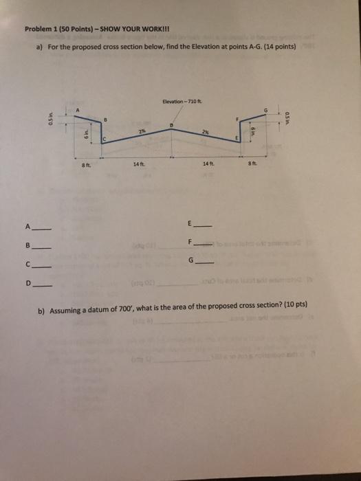 Solved Problem 1 (50 Points) - SHOW YOUR WORKI a) For the | Chegg.com