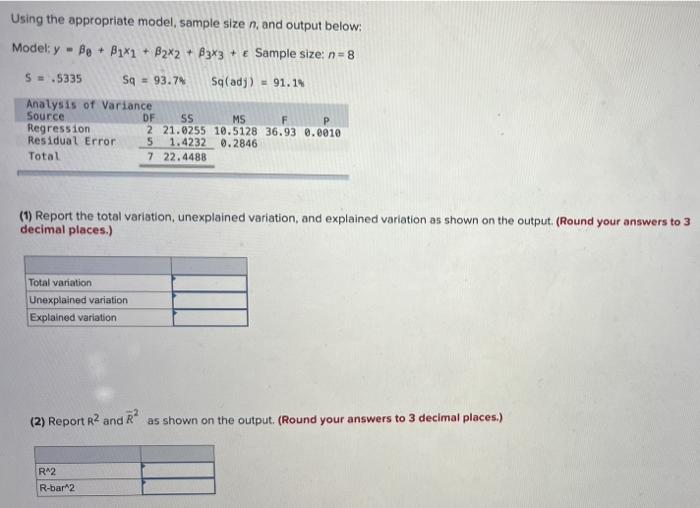 Solved Using the appropriate model, sample size n, and | Chegg.com