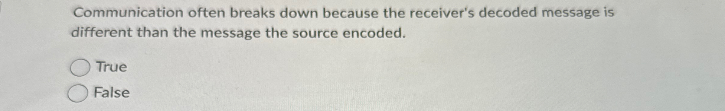 Solved Communication often breaks down because the | Chegg.com