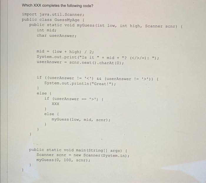 Solved ich XXX completes the following code? port | Chegg.com