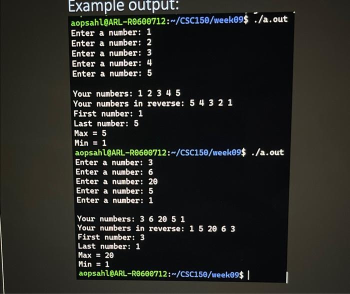 Solved Assignment 07 - Arrays (max/min) Points: 10 | Chegg.com