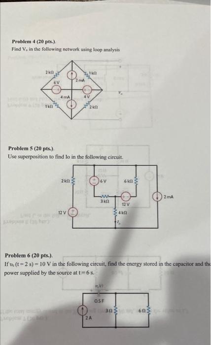 Problem 4 (20 pts.). Find V6 in the following network | Chegg.com Problem 4 (20 pts.). Find V6 in the following network | Chegg.com