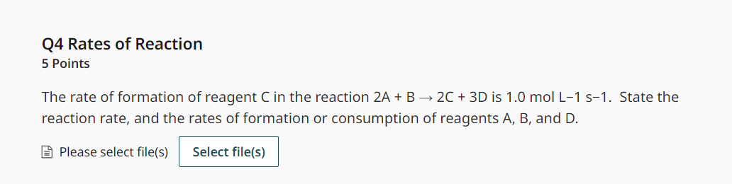 Solved Q4 ﻿Rates of Reaction5 ﻿PointsThe rate of formation | Chegg.com