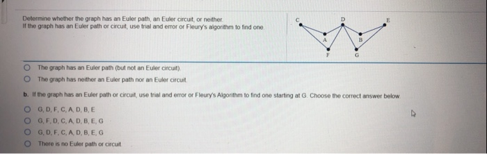 Solved Determine Whether The Graph Has An Euler Path An 