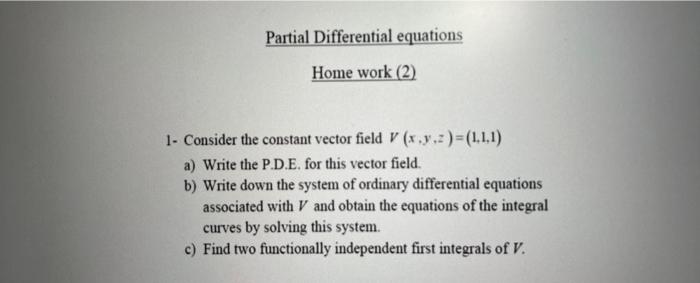 Solved 1 Consider The Constant Vector Field 