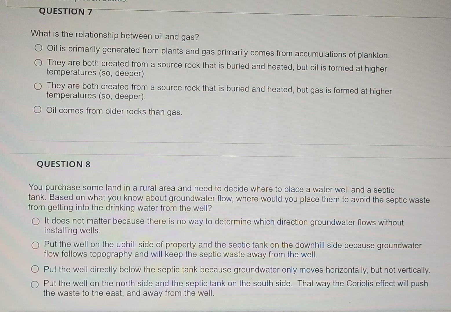 Solved QUESTION 7 What is the relationship between oil and | Chegg.com