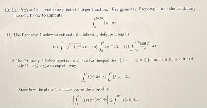 Solved 10, 11, and 12 using the properties in the second | Chegg.com