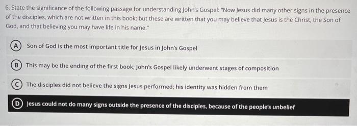 6. State the significance of the following passage | Chegg.com