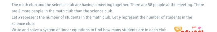 Solved The math club and the science club are having a | Chegg.com