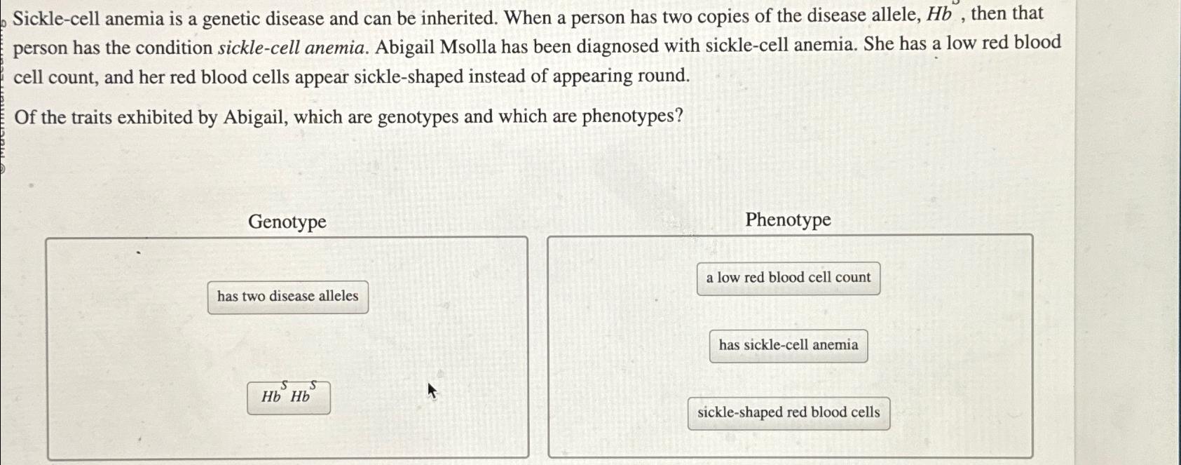 Solved Sickle Cell Anemia Is A Genetic Disease And Can Be 4494
