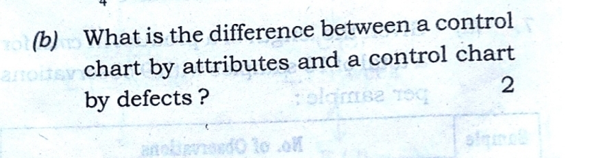 Solved (b) ﻿What is the difference between a control chart | Chegg.com