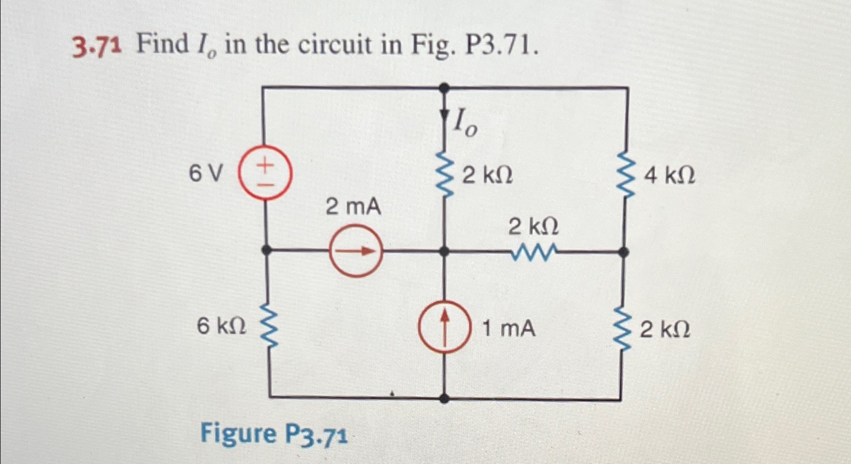 Solved 3.71 ﻿Find Io ﻿in the circuit in Fig. P3.71.Figure | Chegg.com