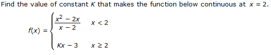 Solved Find the value of constant K that makes the function | Chegg.com
