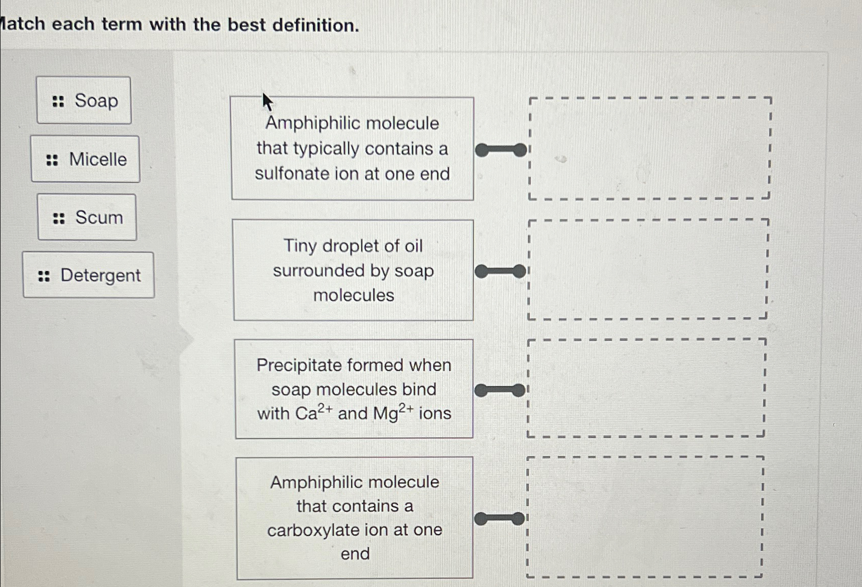Solved latch each term with the best definition.Detergent | Chegg.com