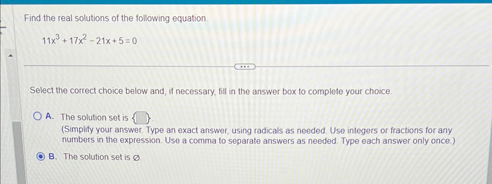 Solved Find the real solutions of the following | Chegg.com