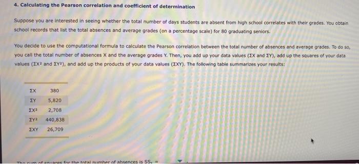 Solved 4. Calculating the Pearson correlation and | Chegg.com