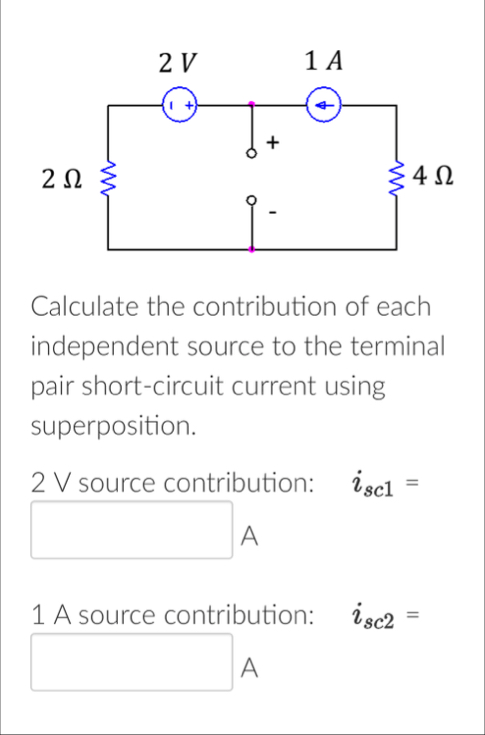 Solved Calculate the contribution of each independent source | Chegg.com