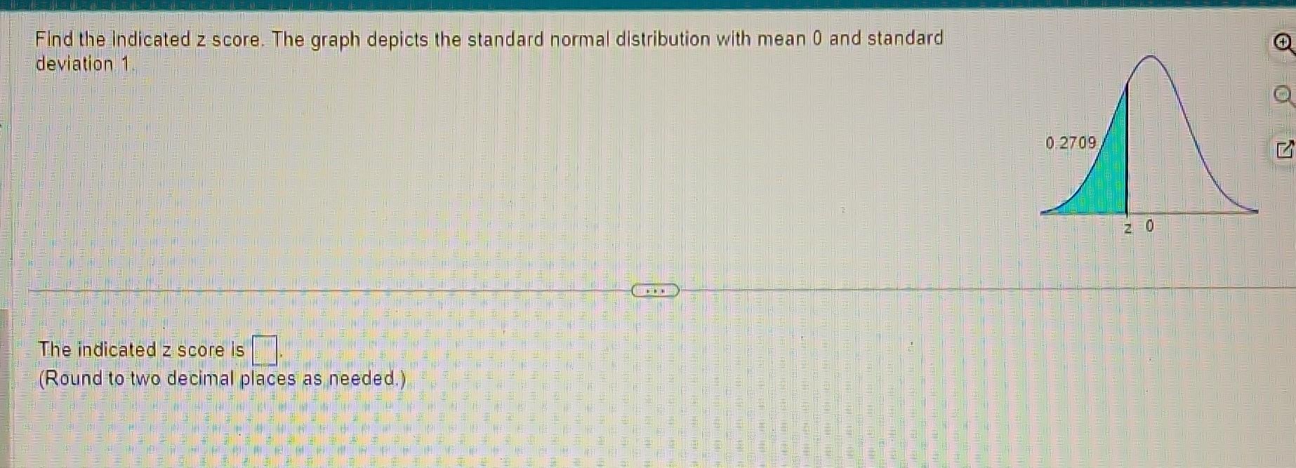 Solved Find the Indicated z score. The graph depicts the | Chegg.com