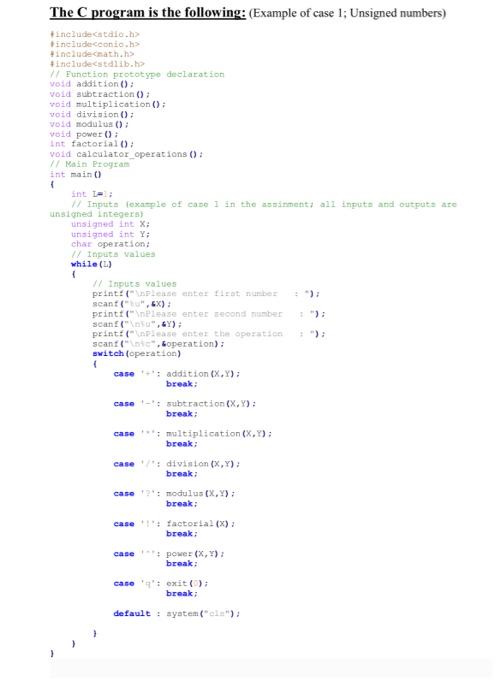 Solved Assignment 1 A sample C programming code for a | Chegg.com