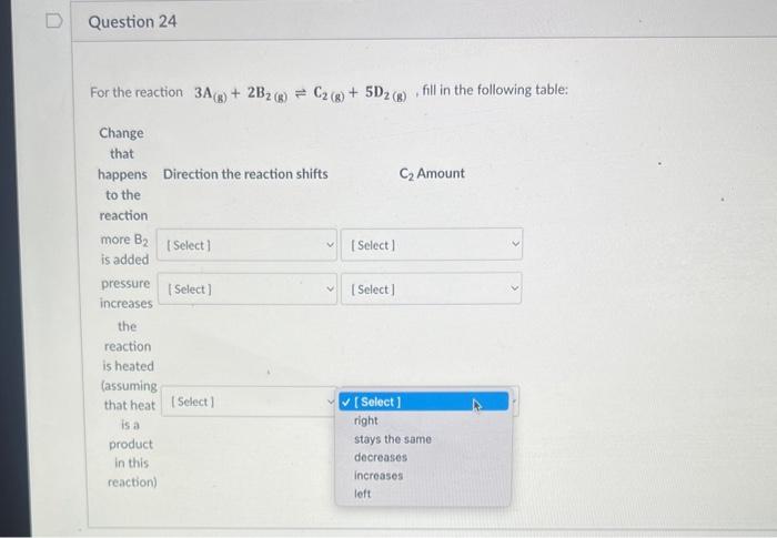 Solved 3A(g)+2 B2( g)⇌C2( g)+5D2( g) | Chegg.com
