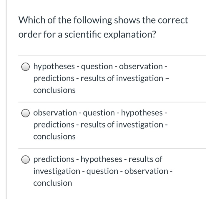 Solved Which of the following shows the correct order for a | Chegg.com