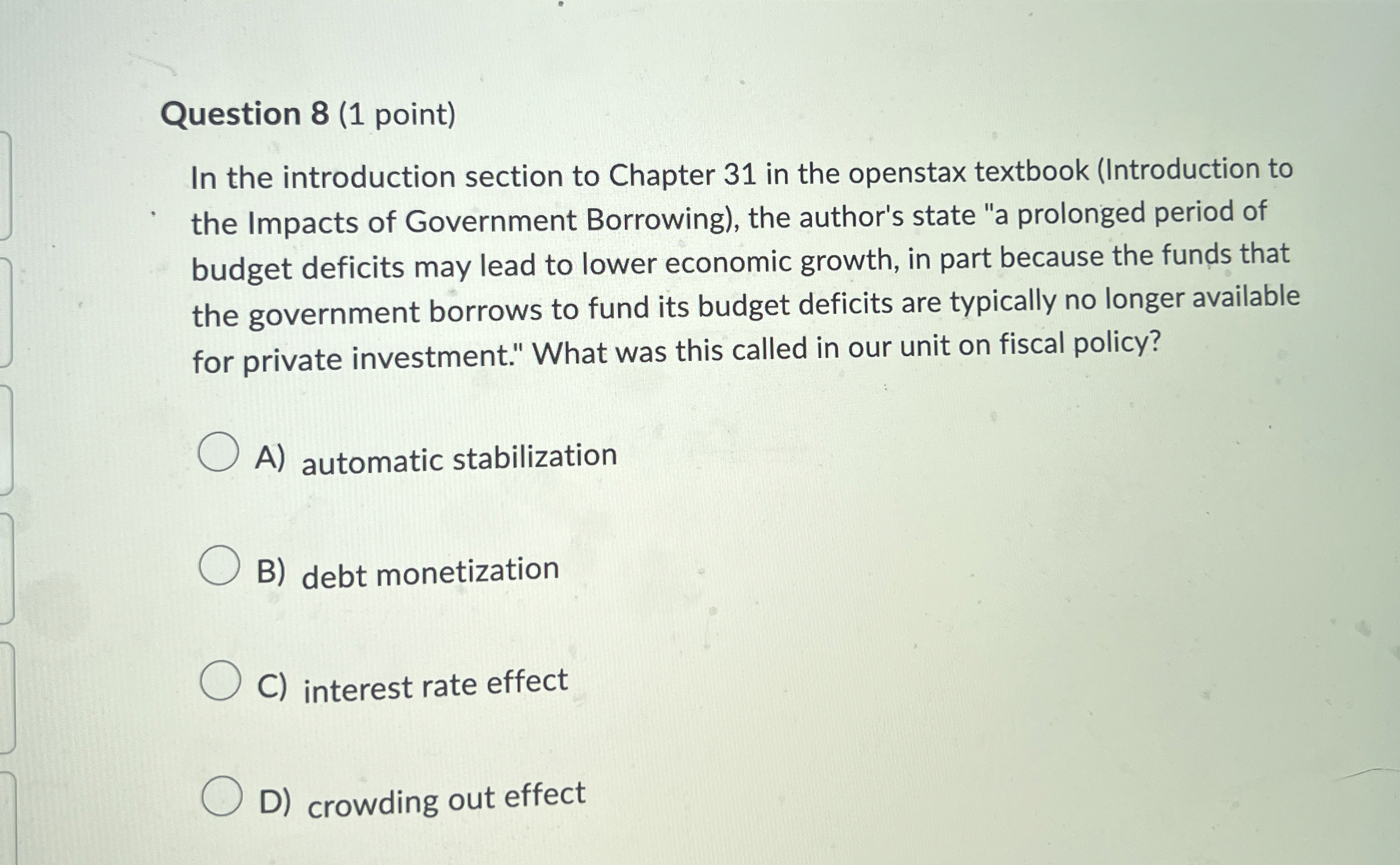 Solved Question 8 (1 ﻿point)In the introduction section to | Chegg.com