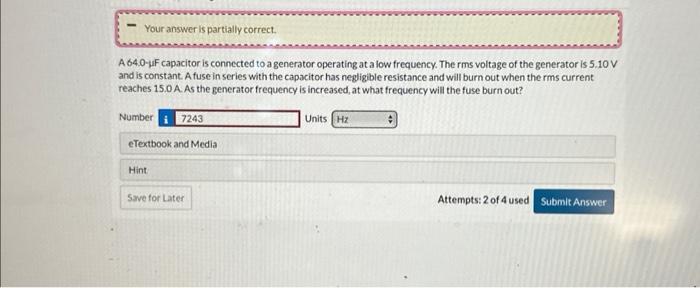 Solved and is constant. A fuse in series with the capacitor | Chegg.com