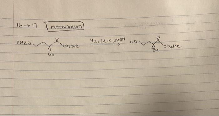 Solved 16 - 11 mechanism PMBO H2, Pa IC, MOH Hou coat сване | Chegg.com