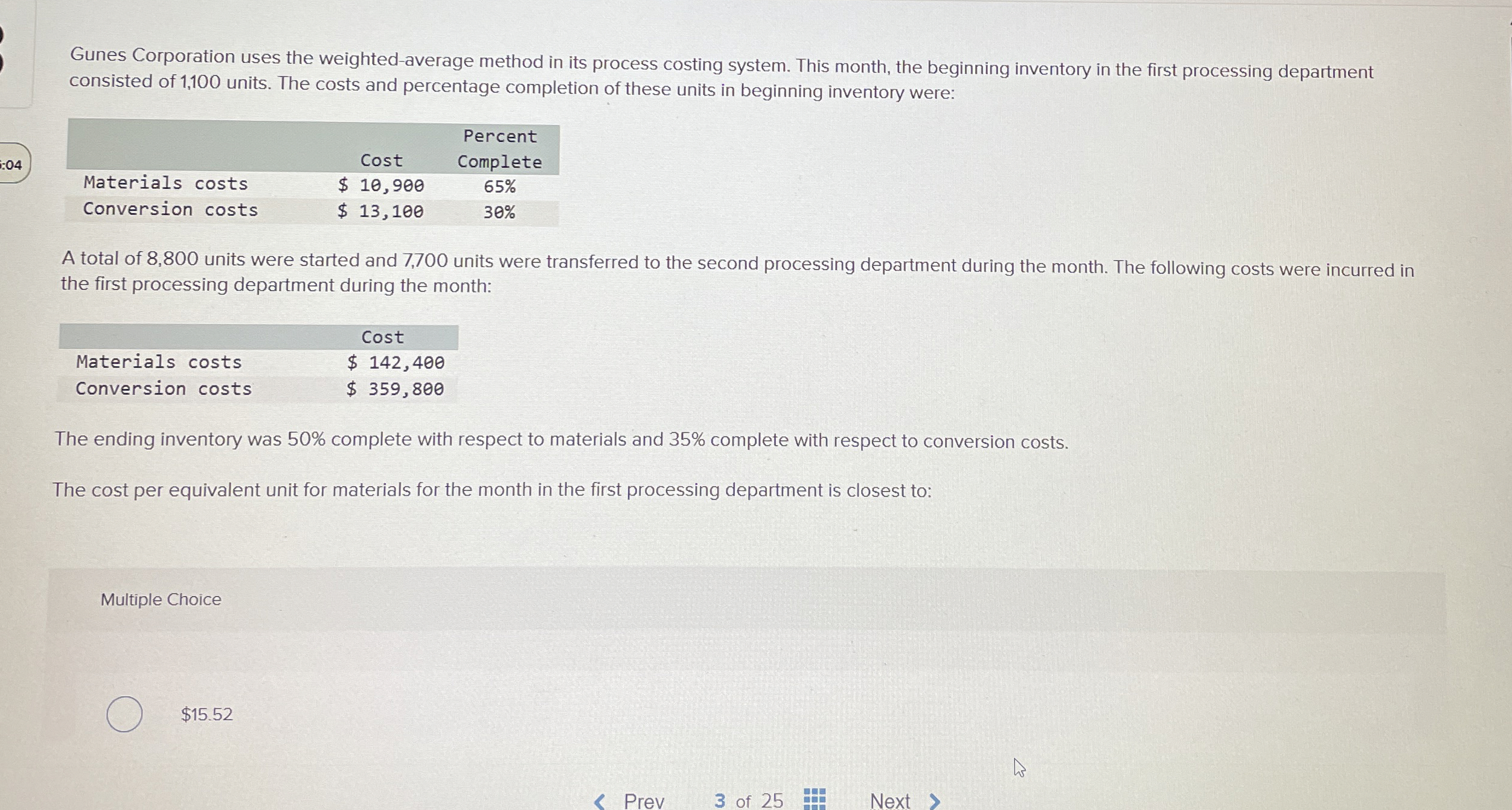 Solved Gunes Corporation uses the weighted-average method in | Chegg.com
